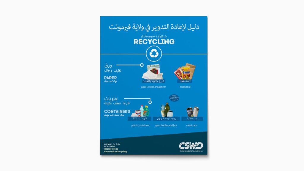 Vermonter’s Guide to Recycling in Arabic - Chittenden Solid Waste District