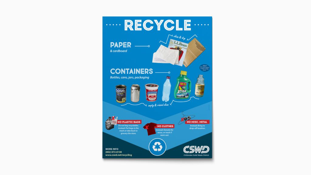 Recycle poster - Chittenden Solid Waste District